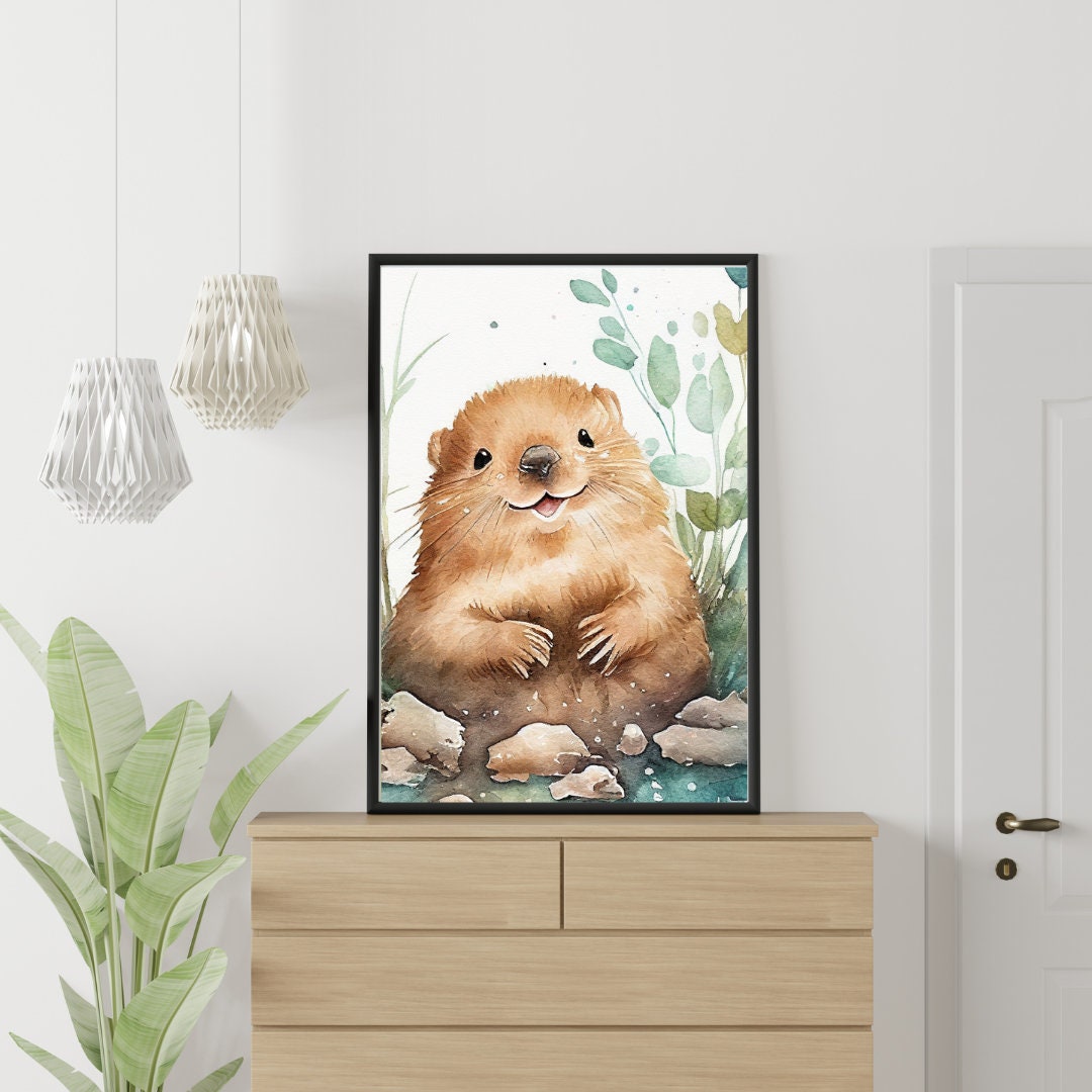 Beaver Printable Wall Art Nursery Poster.new Home Gift Art Prints ...
