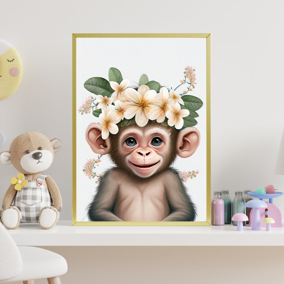 Monkey Printable Wall Art Nursery Decor.digital Download Art Prints ...