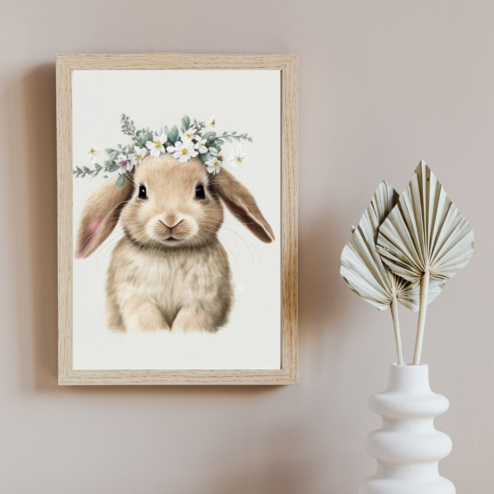 Bunny Portrait Printable Instant Jpg Download. Rabbit Lover Gift ...