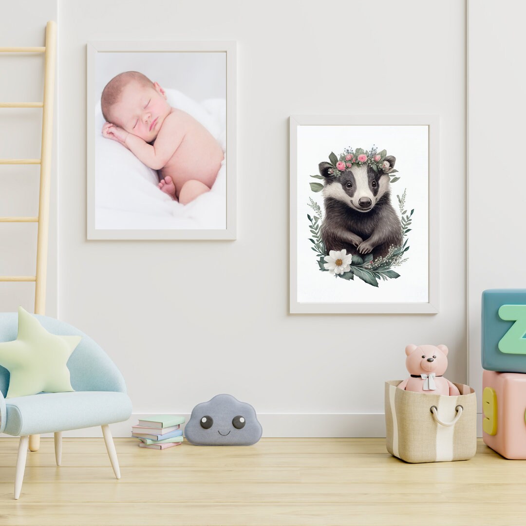 Badger Printable Wall Art Nursery Decor.art Prints Badger Poster Wall ...