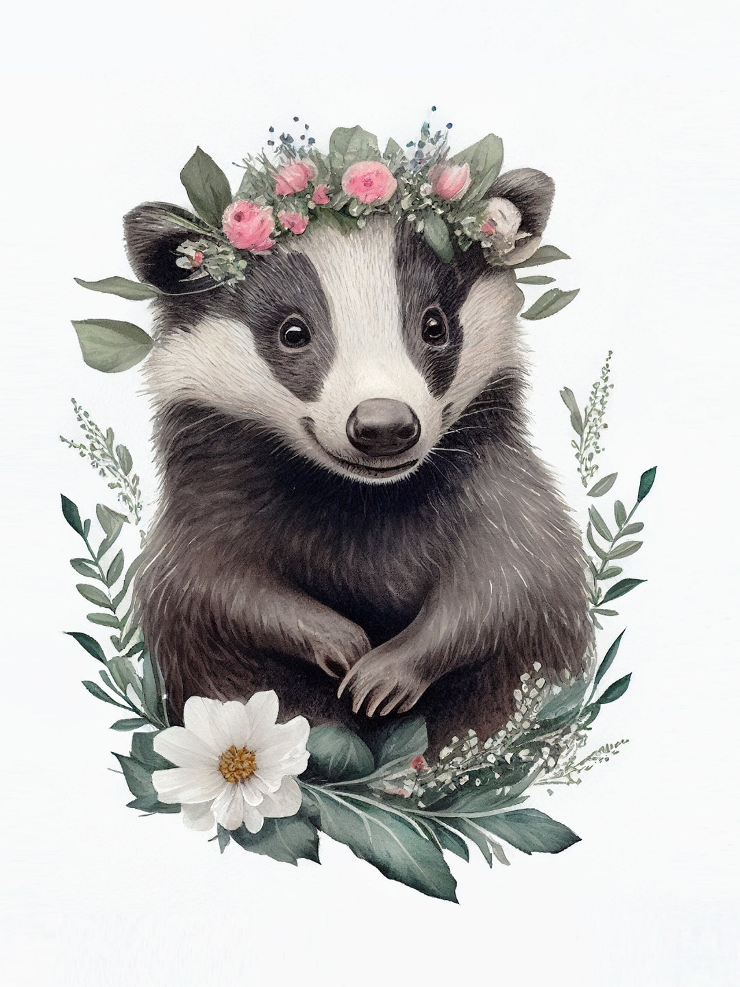 Badger Printable Wall Art Nursery Decor.art Prints Badger Poster Wall ...