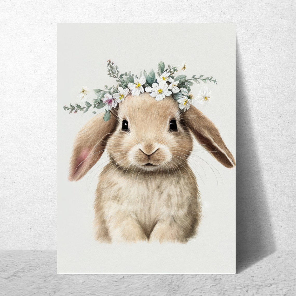 Bunny Portrait Printable Instant Jpg Download. Rabbit Lover Gift ...