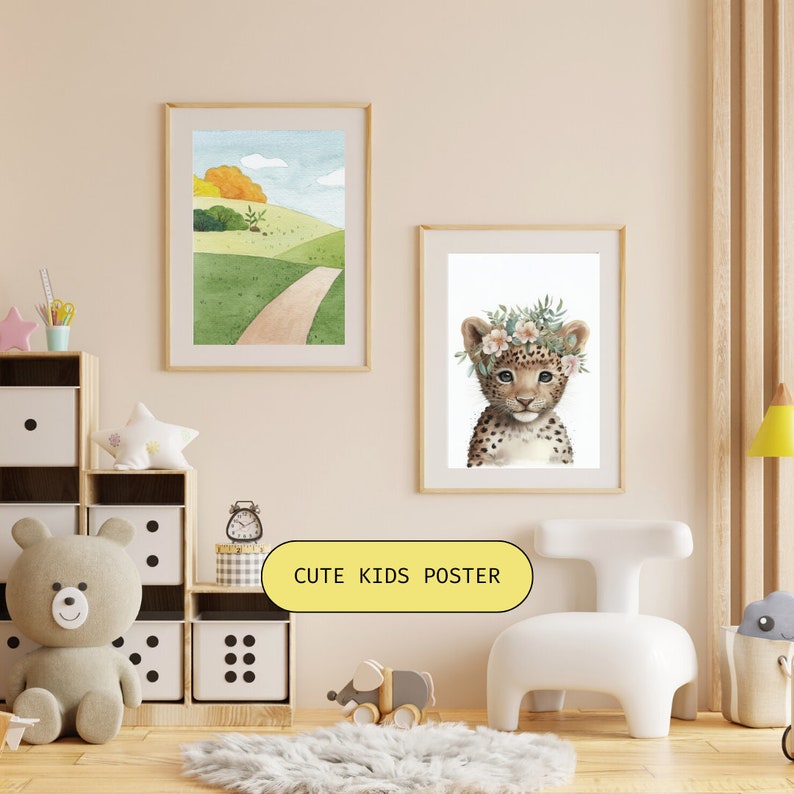 Cheetah Printable Wall Art Nursery Decor.art Prints Boho Decor Cheetah ...