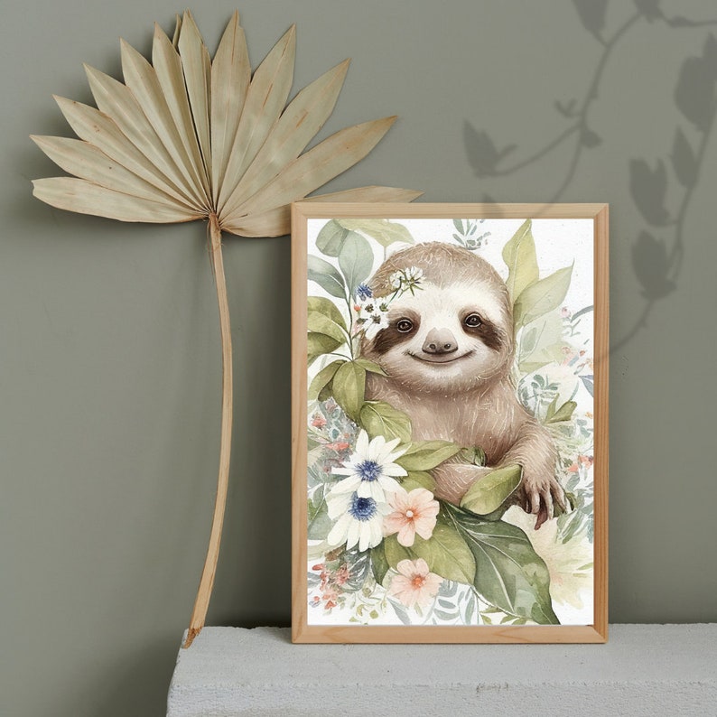 Sloth Printable Wall Art Nursery Decor.sloth Painting Home Decor Sloth ...