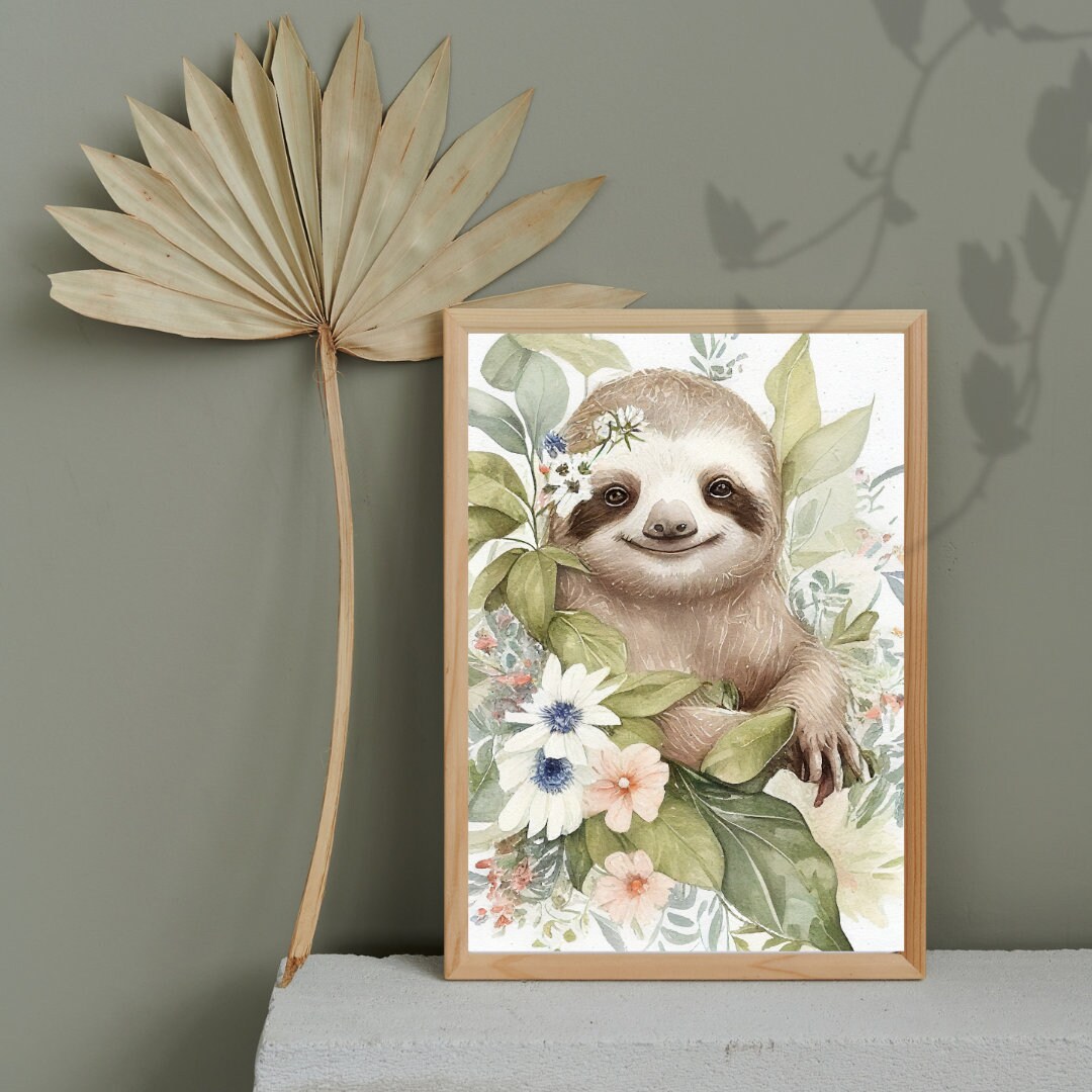 Sloth Printable Wall Art Nursery Decor.sloth Painting Home Decor Sloth ...