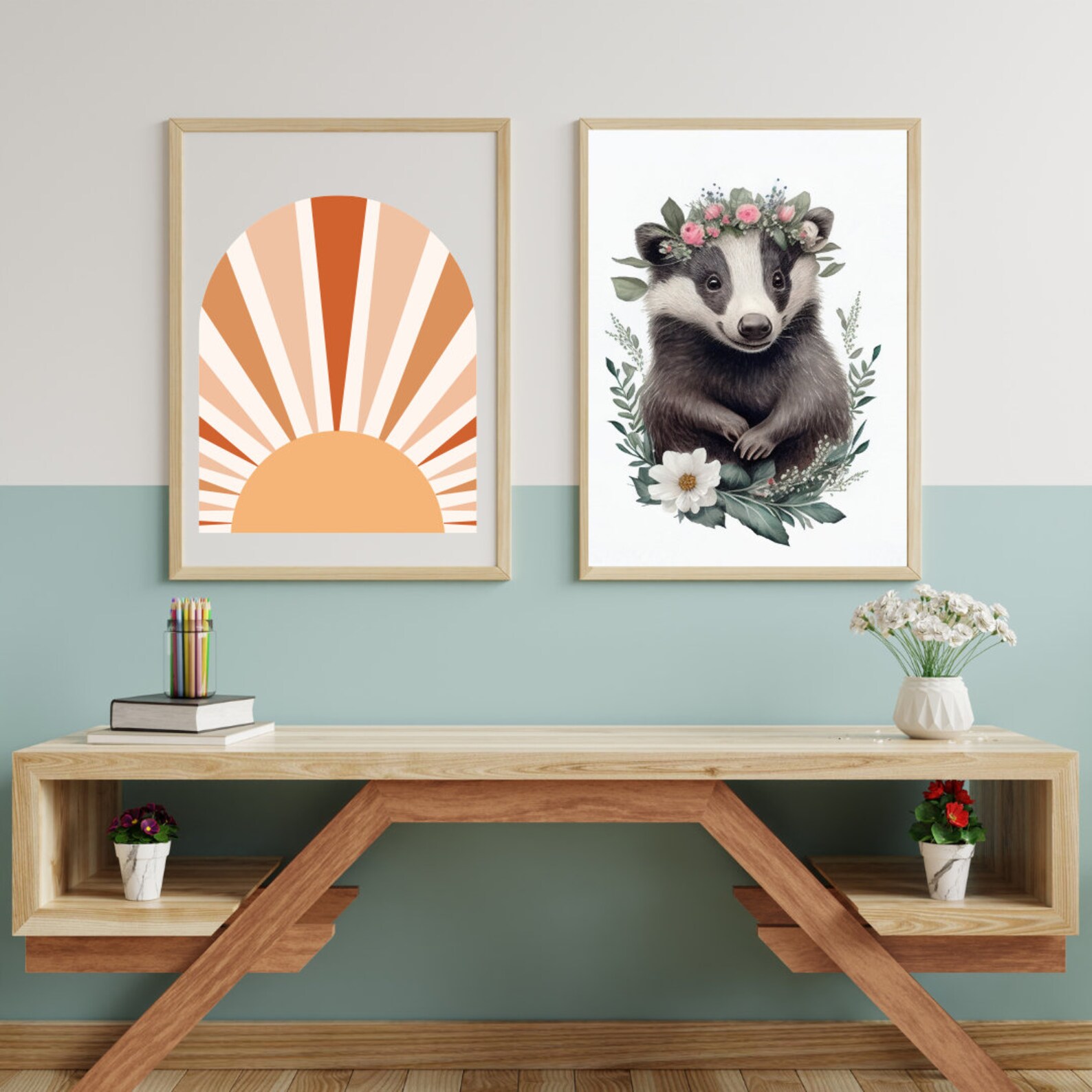 Badger Printable Wall Art Nursery Decor.art Prints Badger Poster Wall ...