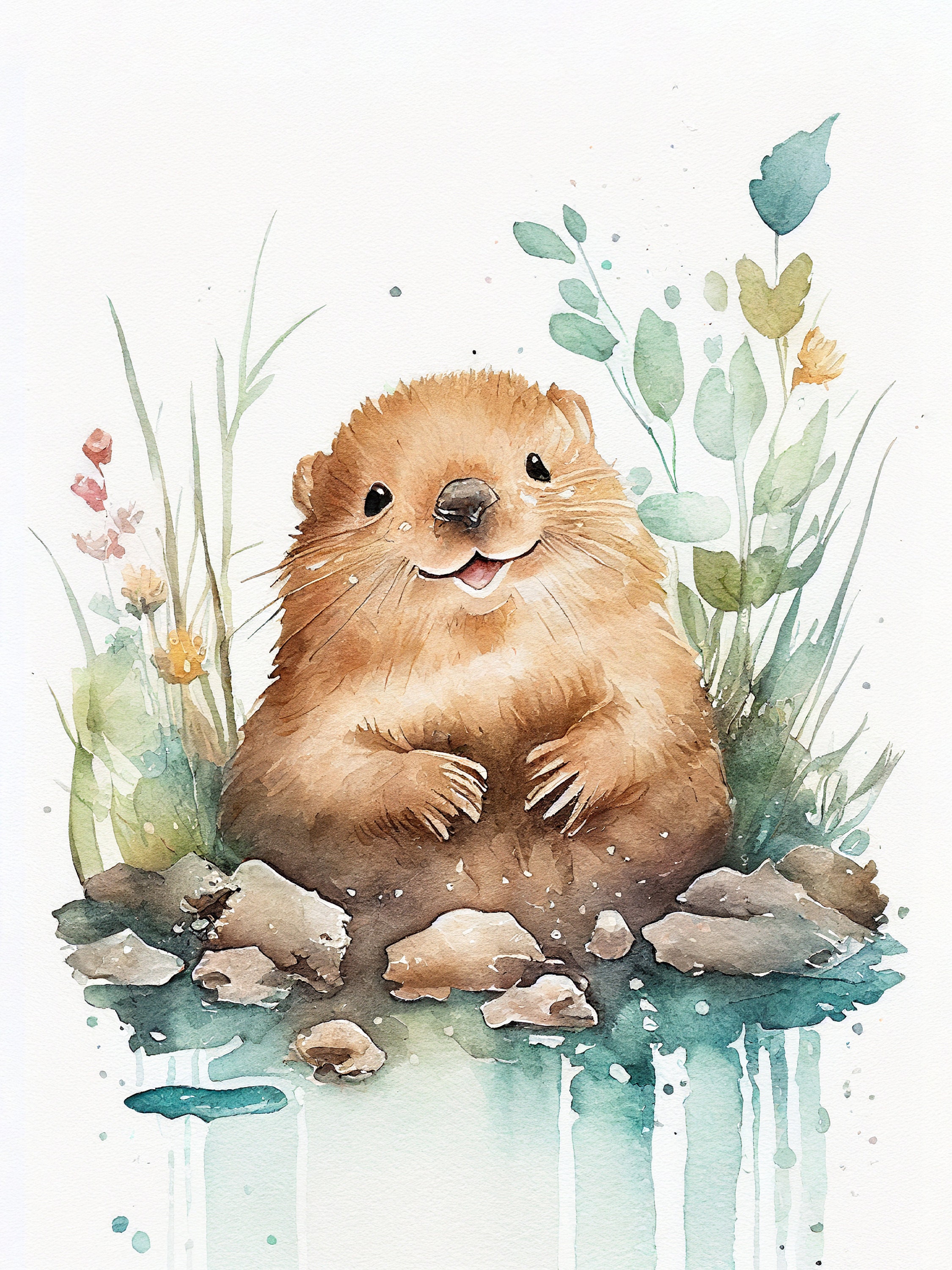 Beaver Printable Wall Art Nursery Poster.new Home Gift Art Prints ...