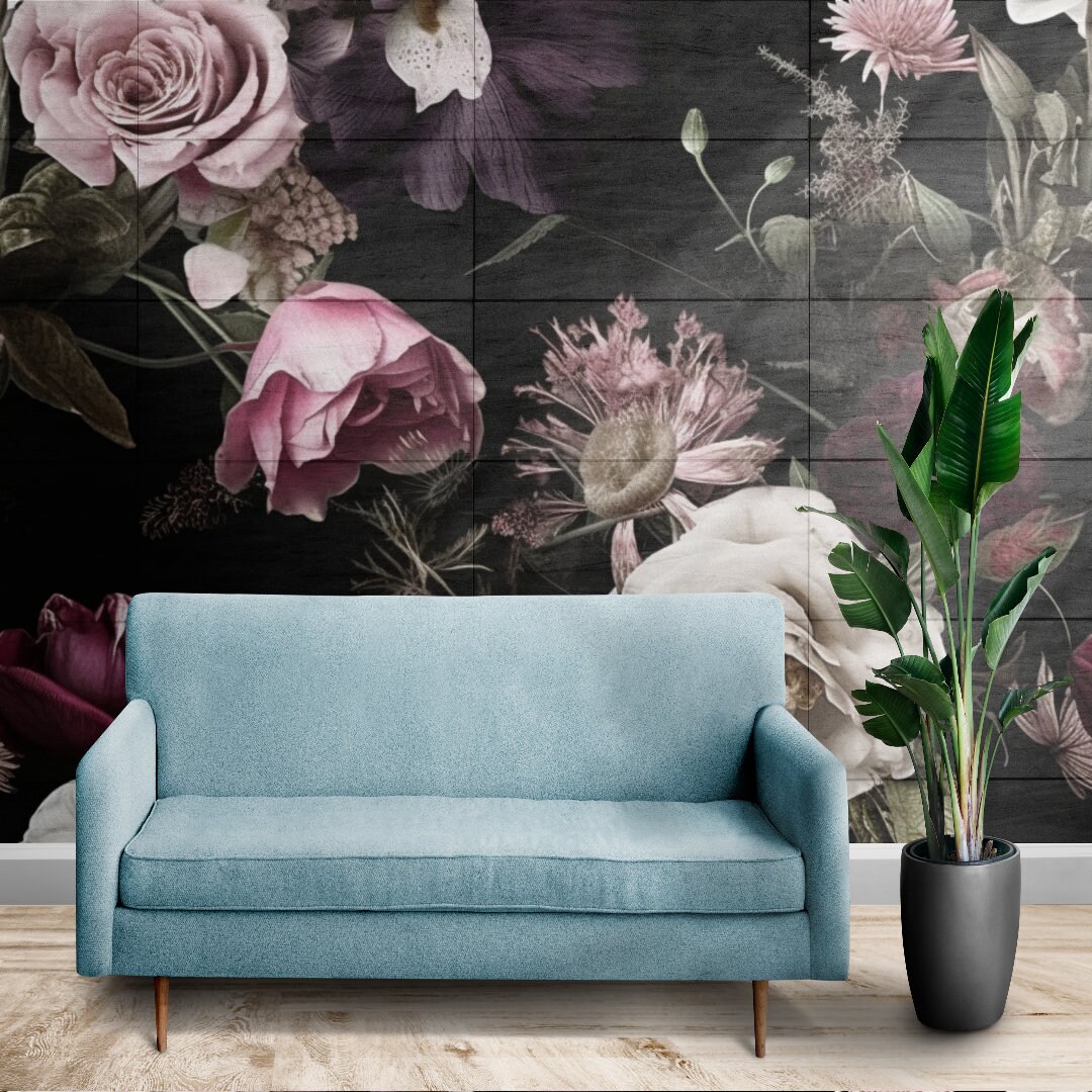 Victorian Dark Rose Seamless Digital Pattern, Vintage Floral ...