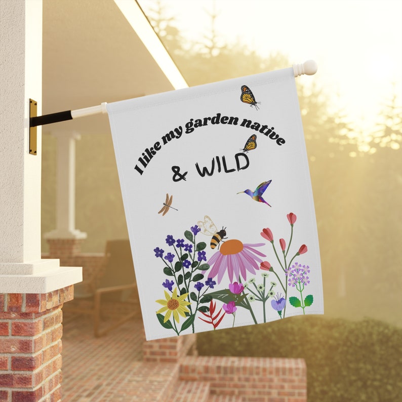 Native Plant Garden Banner, Wildflower Lawn Flag, Native Grass ...