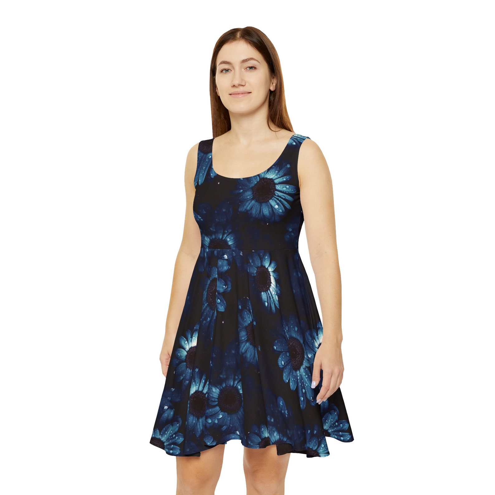 Dark Blue Daisies Seamless Digital Pattern, Navy Floral Printable Paper ...