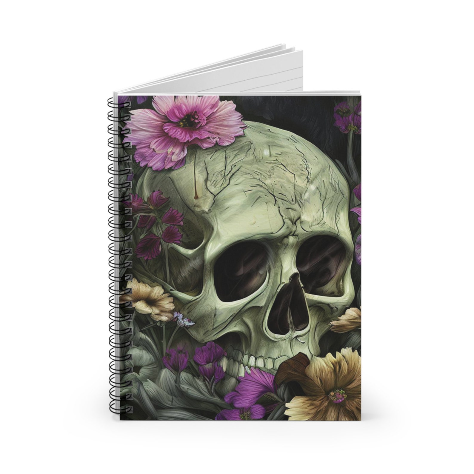 Goth Skull Digital Print PNG Gothic Digital Scrapbook Paper Floral ...