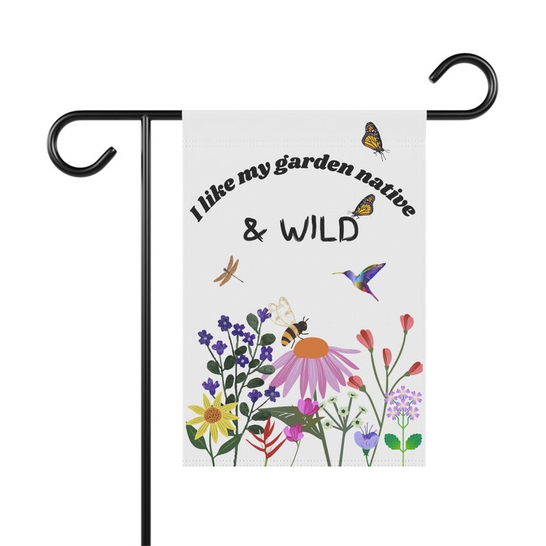 Native Plant Garden Banner, Wildflower Lawn Flag, Native Grass ...