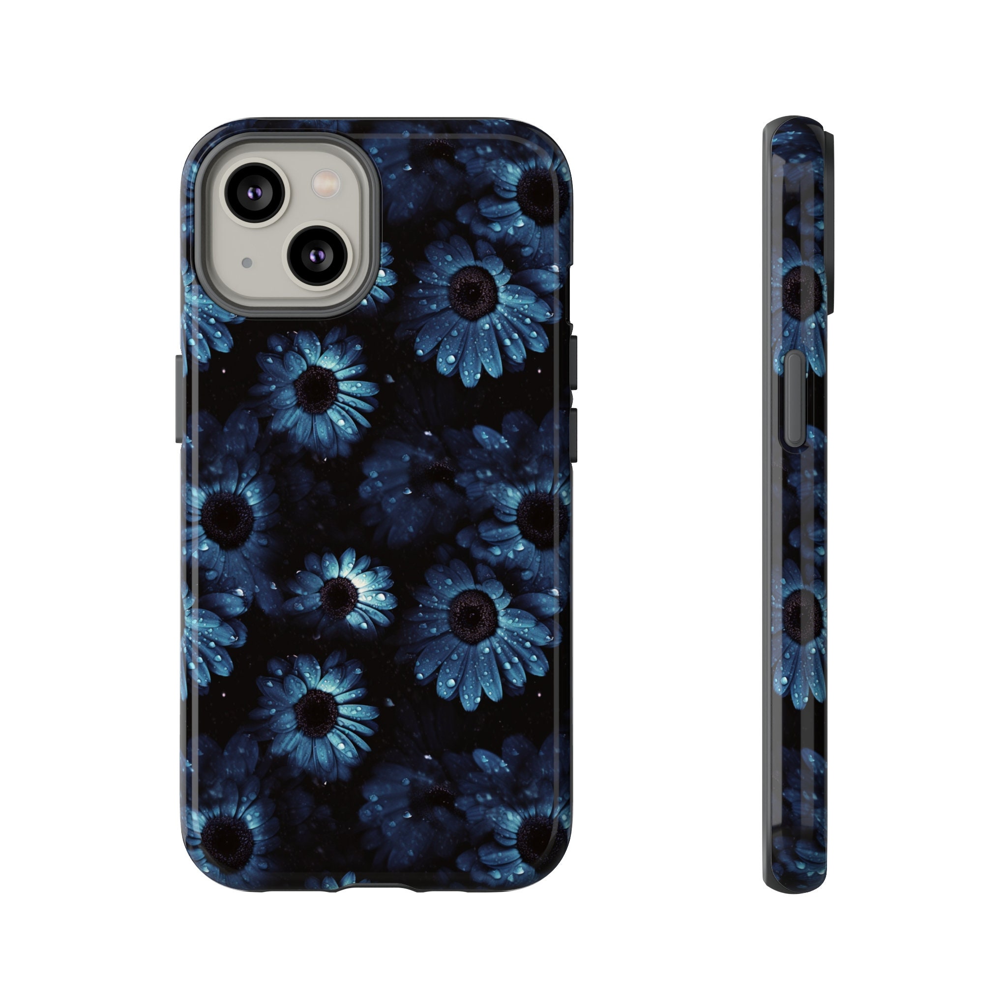 Dark Blue Daisies Seamless Digital Pattern, Navy Floral Printable Paper ...