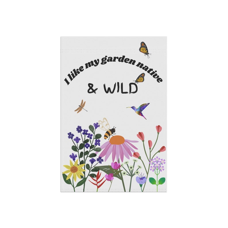 Native Plant Garden Banner, Wildflower Lawn Flag, Native Grass ...