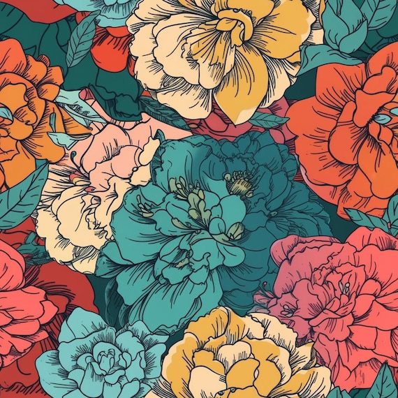 Bright Vintage Floral Pattern
