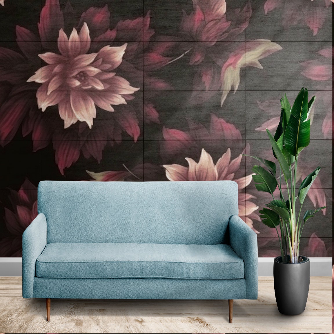 Burgundy Dark Floral Seamless Pattern Digital Scrapbooking Dark Floral ...