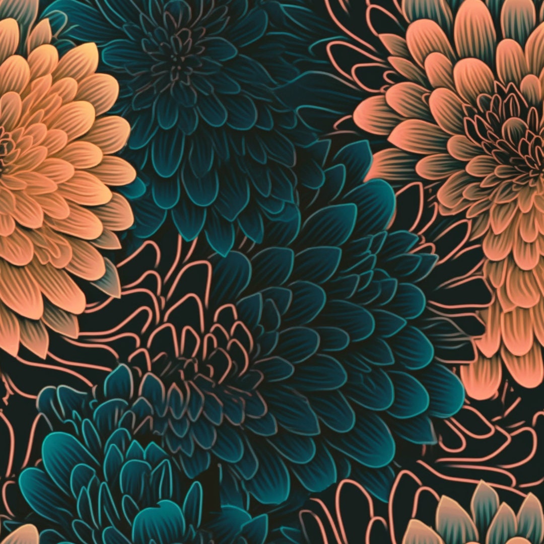 Dark Floral Seamless Pattern Sublimation Digital Design - Etsy