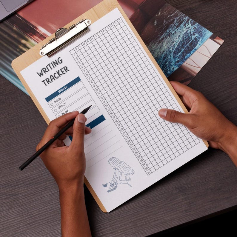 Writing Tracker Printable: Daily Word Count Log (PDF) - Etsy