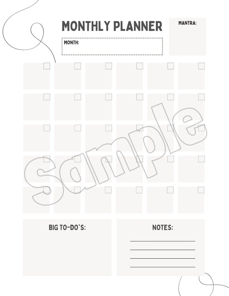 PRINTABLE | Digital PDF & PNG Instant Download | Scalable | Undated ...