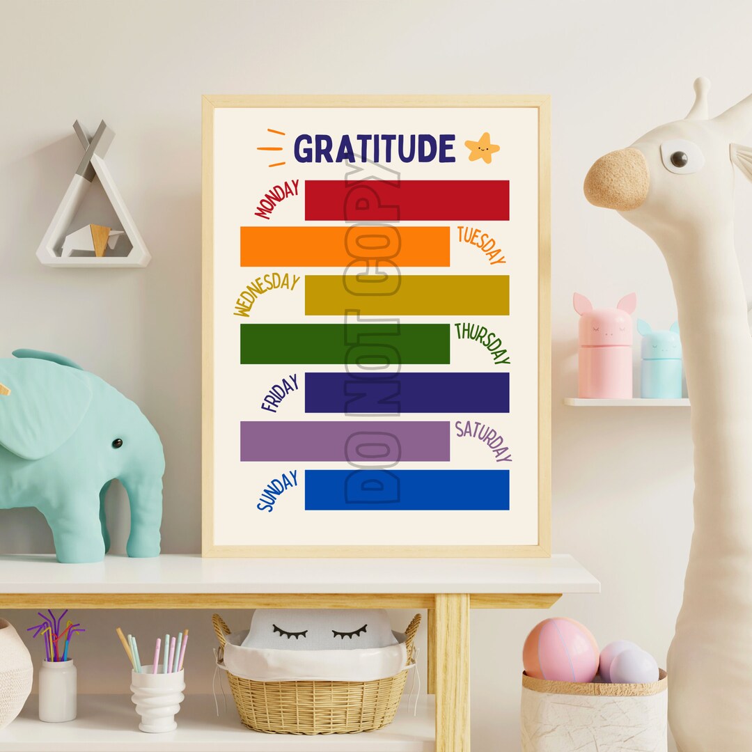 Weekly Gratitude Chart | Printable Digital Download | Instant Download ...
