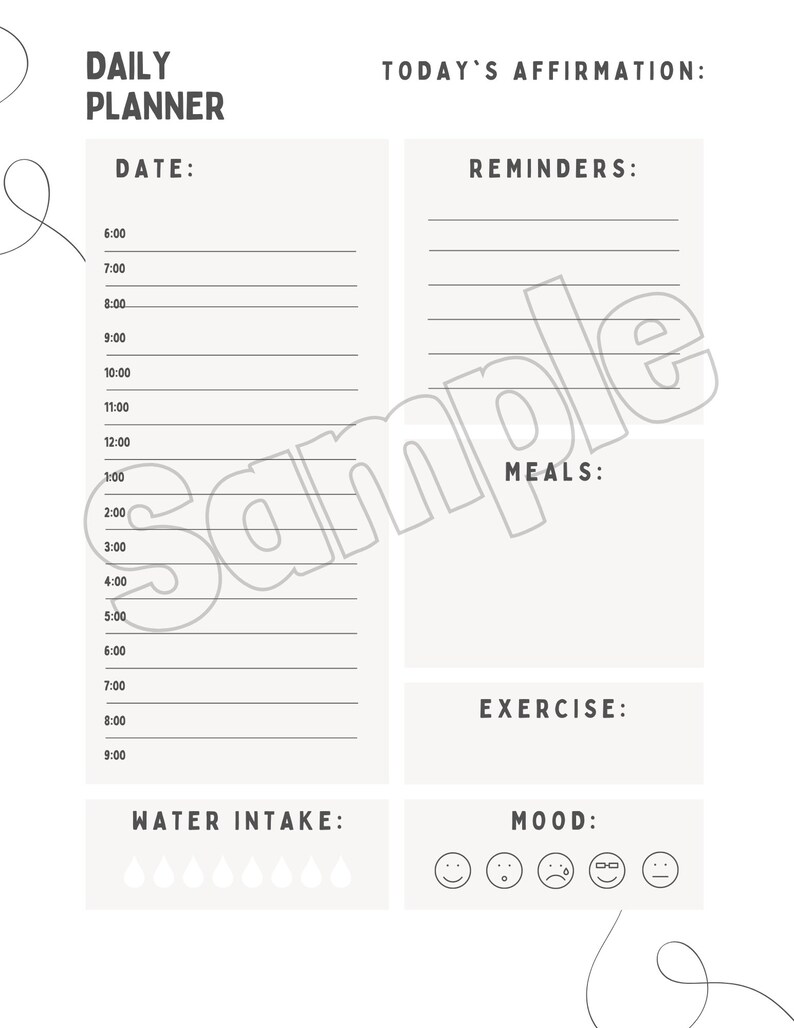 PRINTABLE Digital PDF & PNG Instant Download Scalable Undated Daily ...