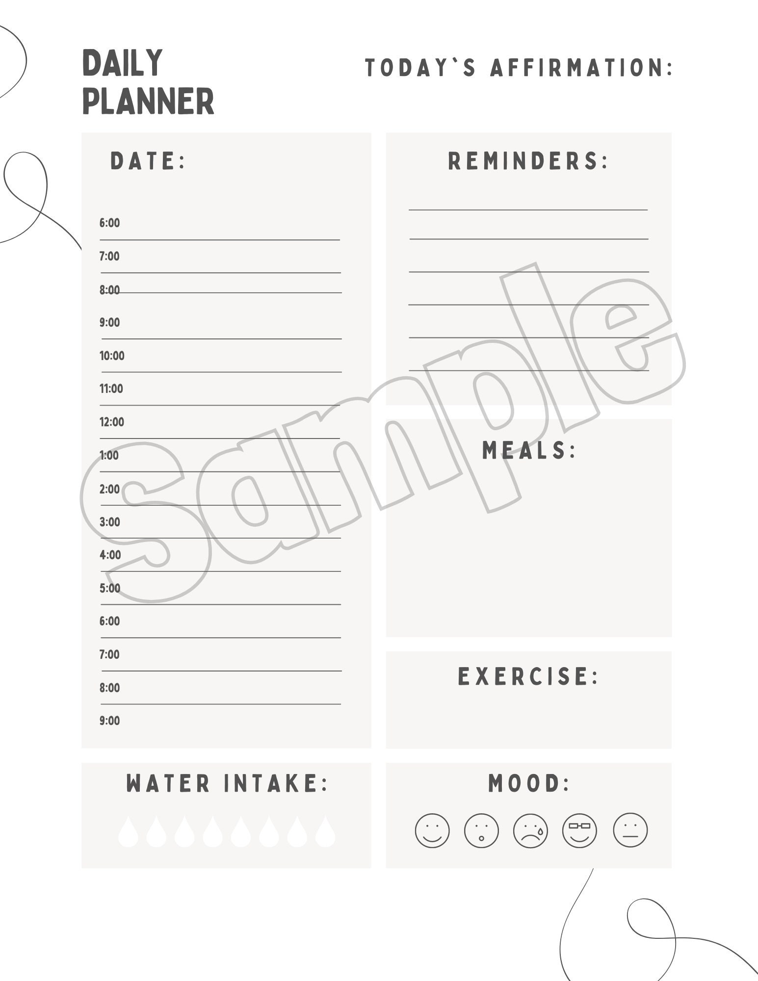 PRINTABLE | Digital PDF & PNG Instant Download | Scalable | Undated ...