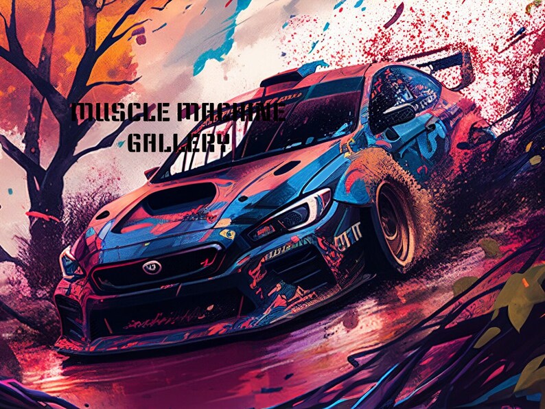 Subaru WRX Rally Colorful Wall Art Digital Art Prints Printable Poster ...