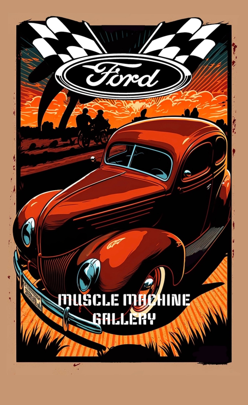 1940 Ford Colorful Wall Art Digital Art Prints Printable Poster Digital ...