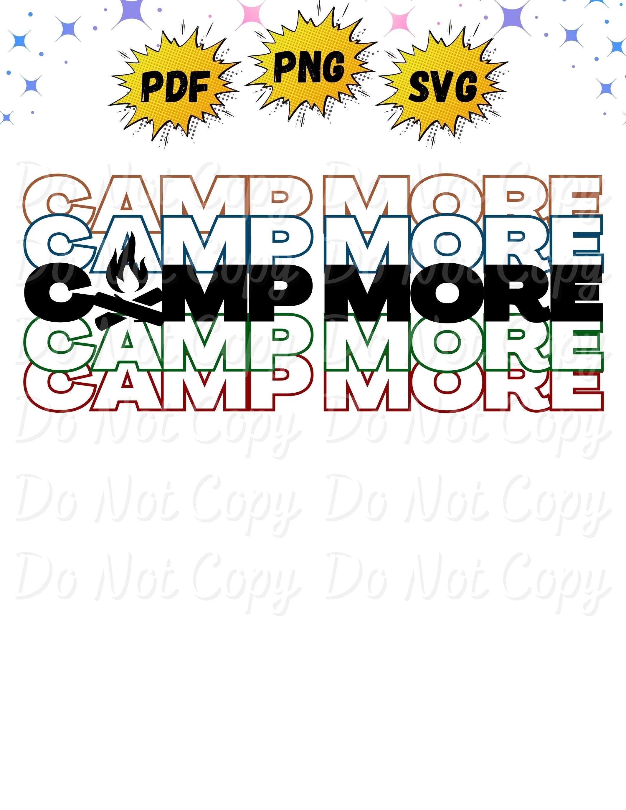 Camp More | Png | Svg | Pdf | Instant Download | Camping Design - Etsy