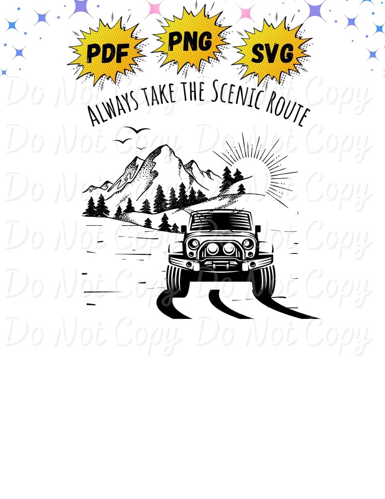 Always Take the Scenic Route | Png | Svg | Png | Instant Download - Etsy