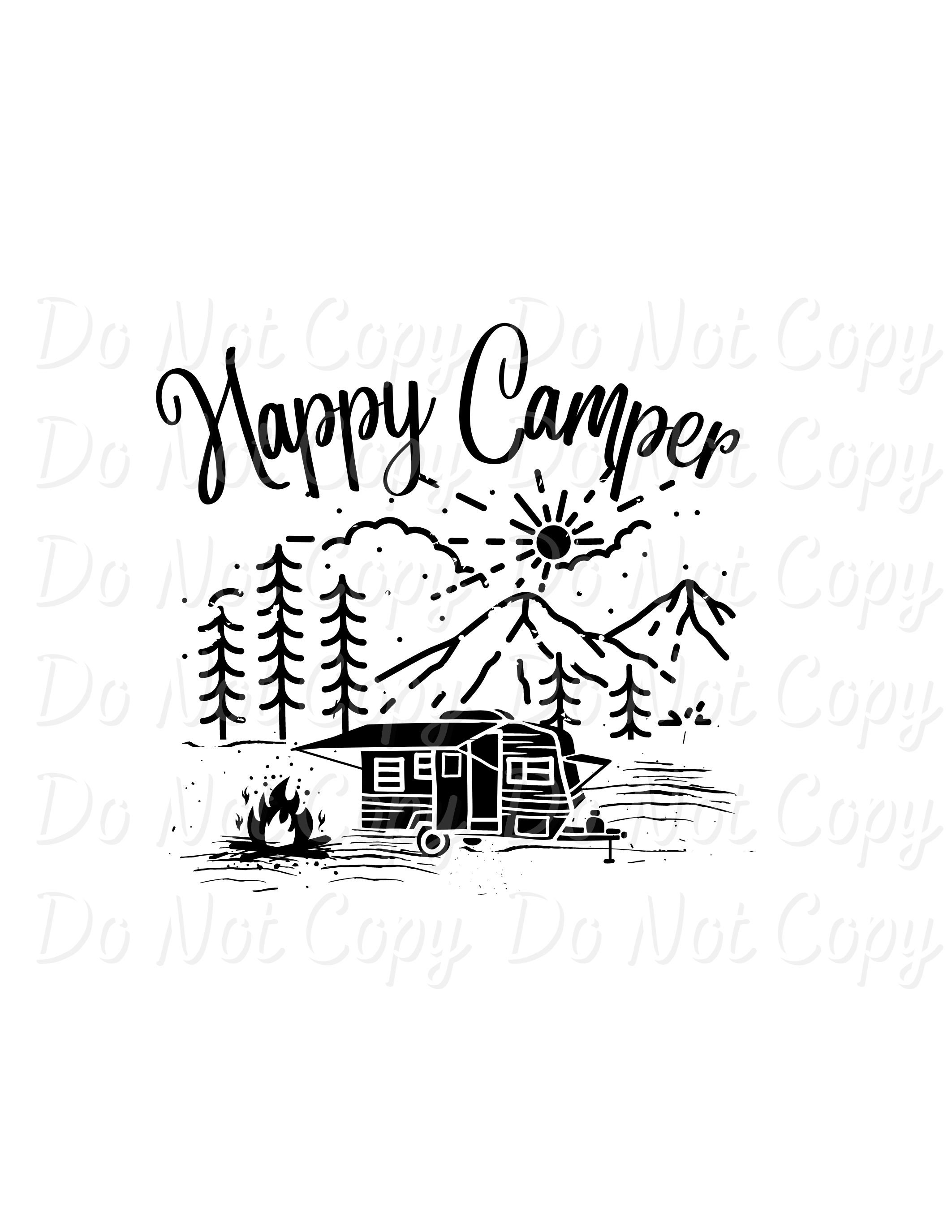 Happy Camper Png Svg Pdf Instant Download Camping Design - Etsy