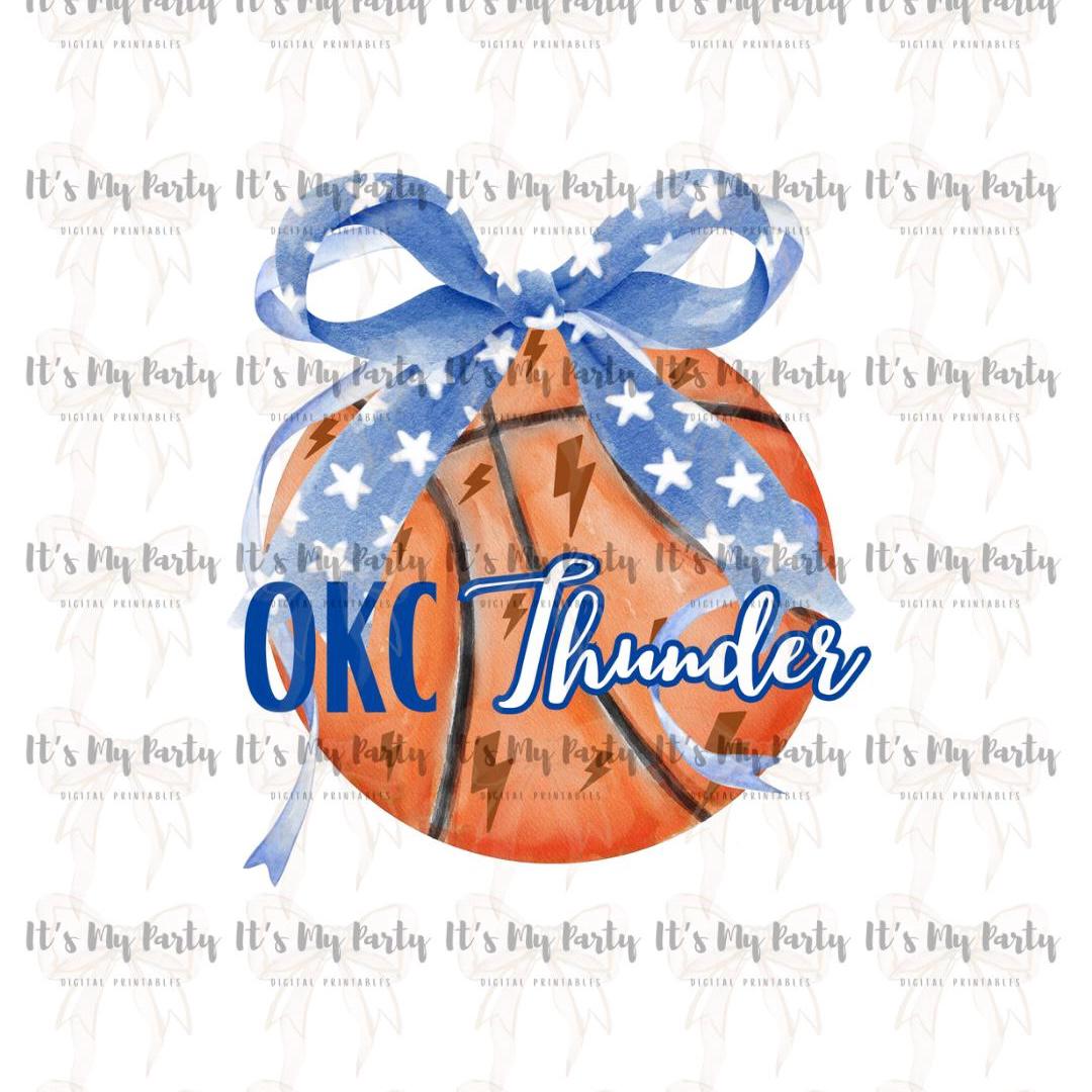 OKC Thunder Bow Basketball PNG SVG for Shirt, Dtf Sublimation - Etsy