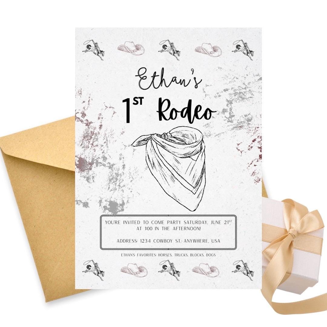 First Rodeo Western Birthday Invitation Editable Template - Etsy