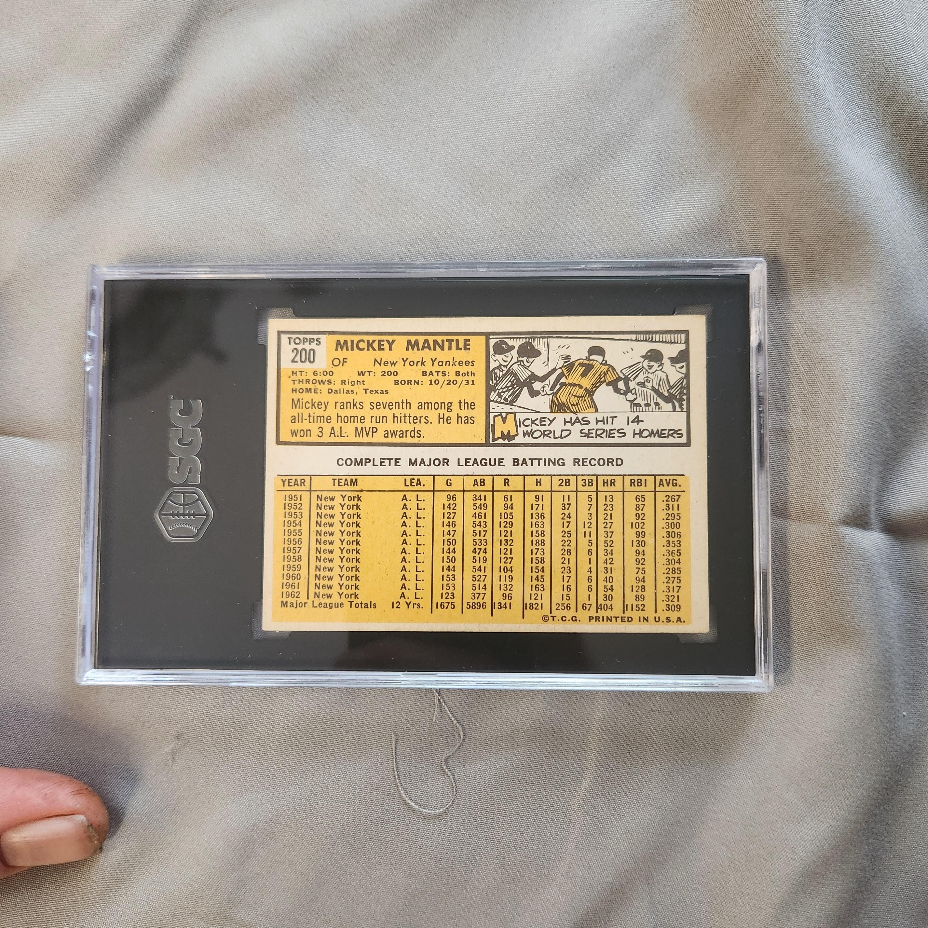 1963 Topps Baseball Mickey Mantle New York Yankees 200 Graded SGC 5.5 ...