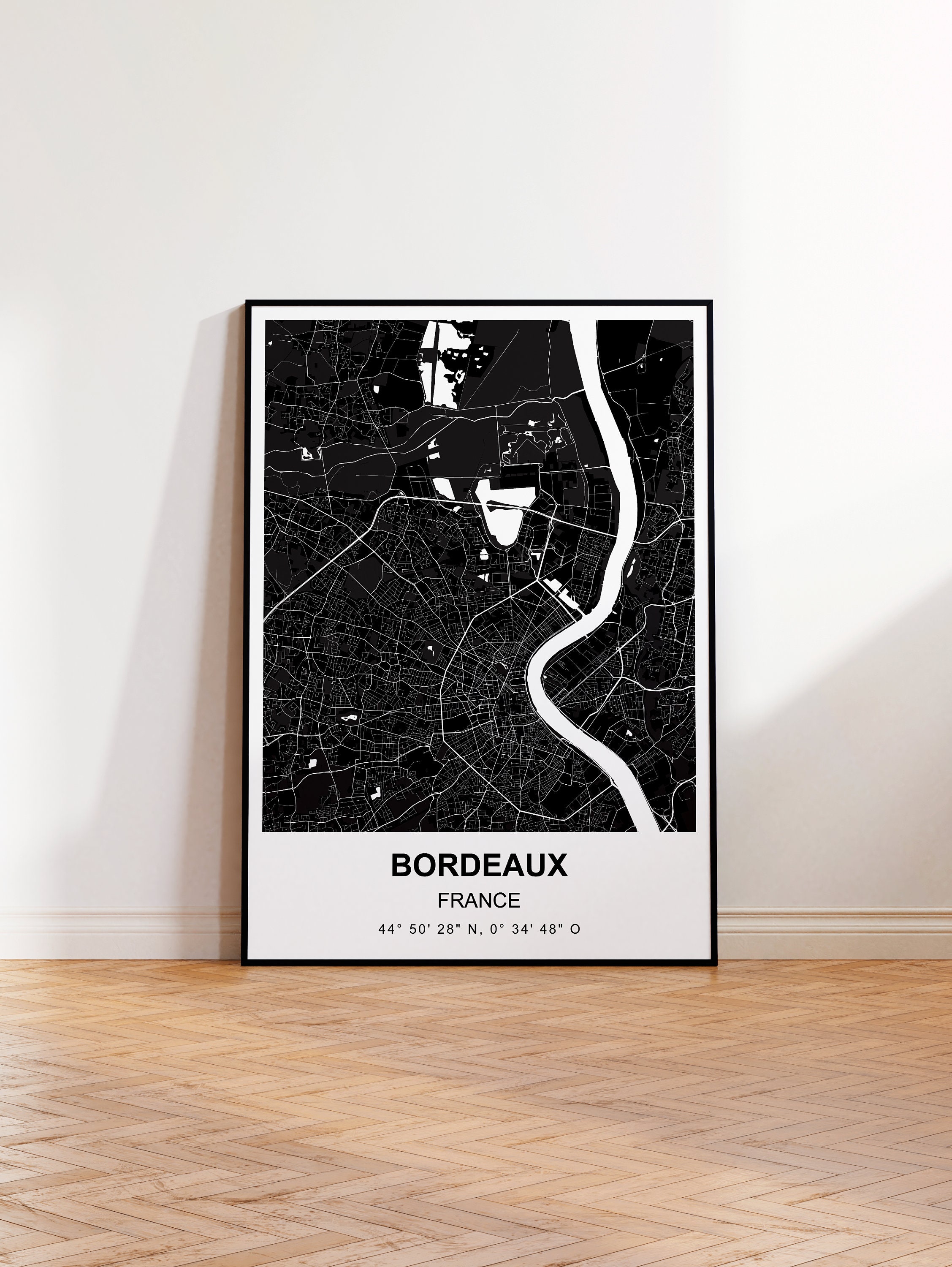 Geographic Map of Bordeaux World Map Personalized City Map - Etsy UK