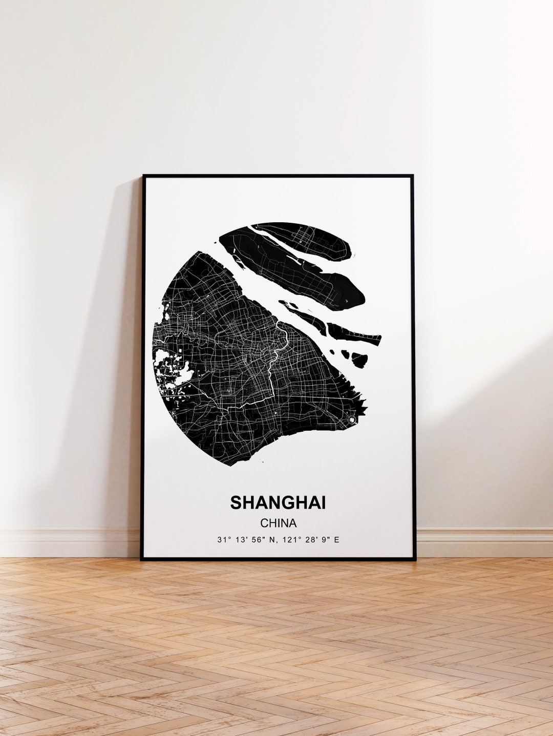 Shanghai Circular Geographic Map World Map Custom City Map - Etsy
