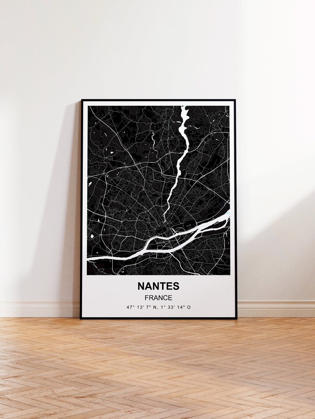 Geographic Map of Nantes World Map Personalized City Map - Etsy Canada