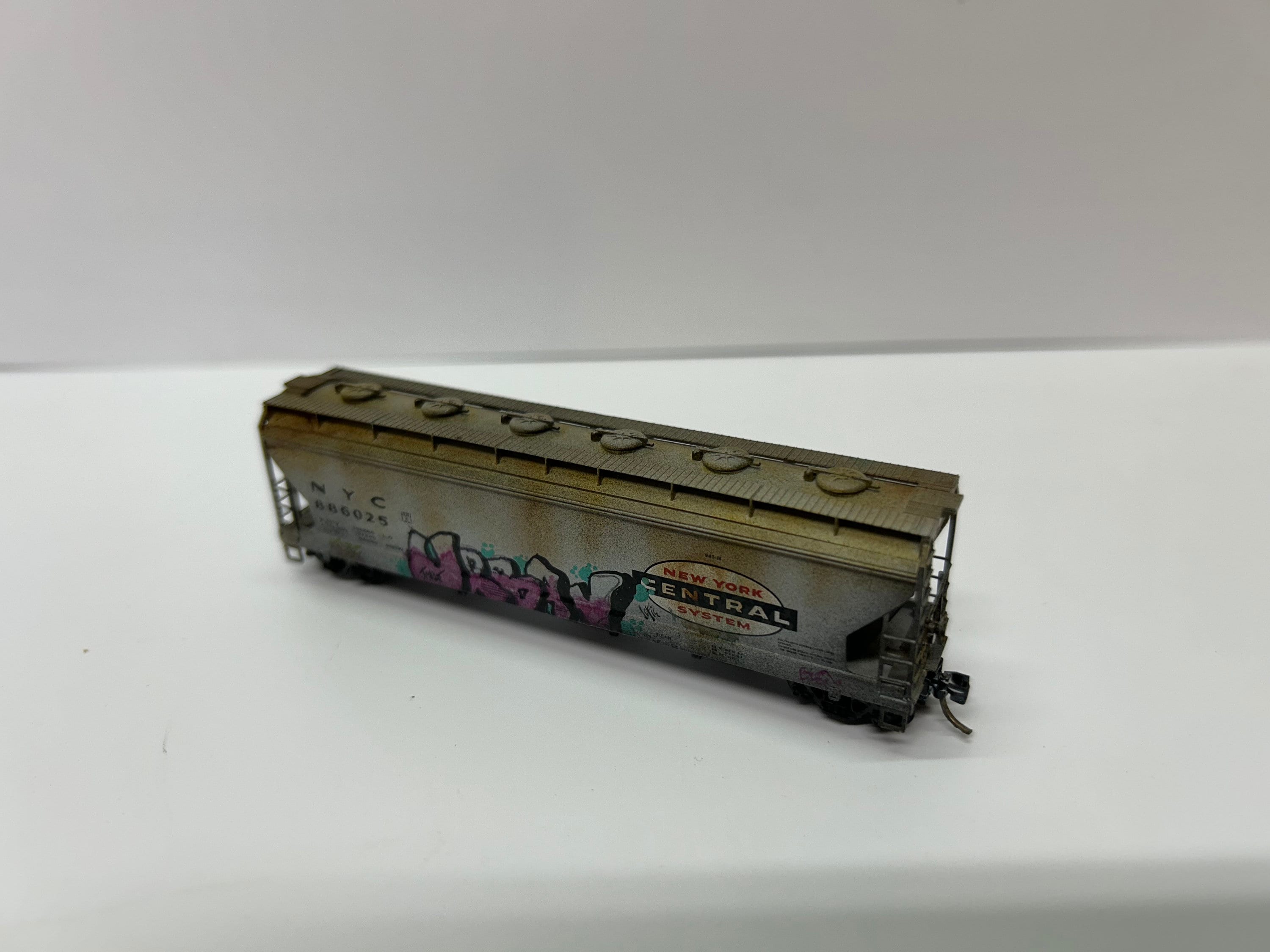 Custom Painted N Scale Hopper Model Train Car With Graffiti and ...