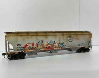 Custom Painted N Scale Hopper Model Train Car With Graffiti and ...