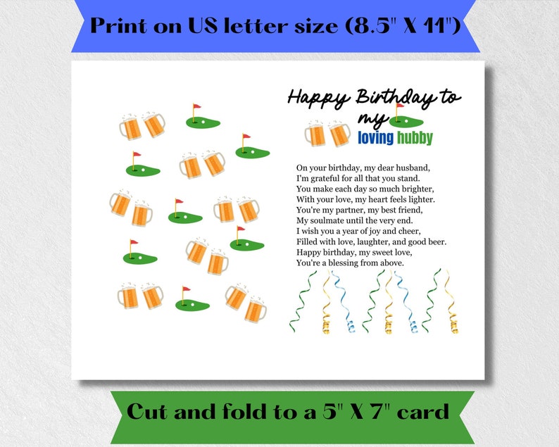 Digital Birthday Card Poem Printable PDF for Birthday for - Etsy