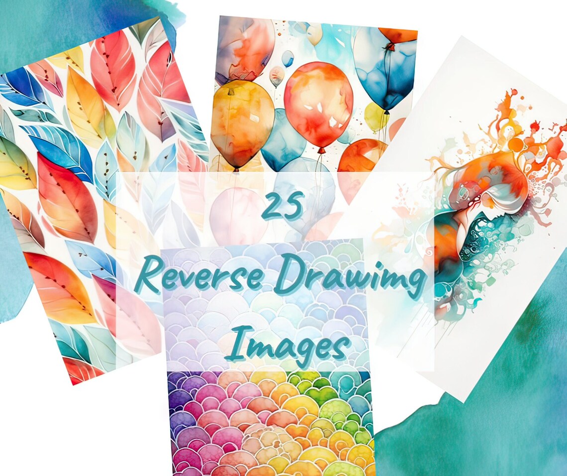 25 Reverse Coloring Pages Adult Coloring Book Instant - Etsy