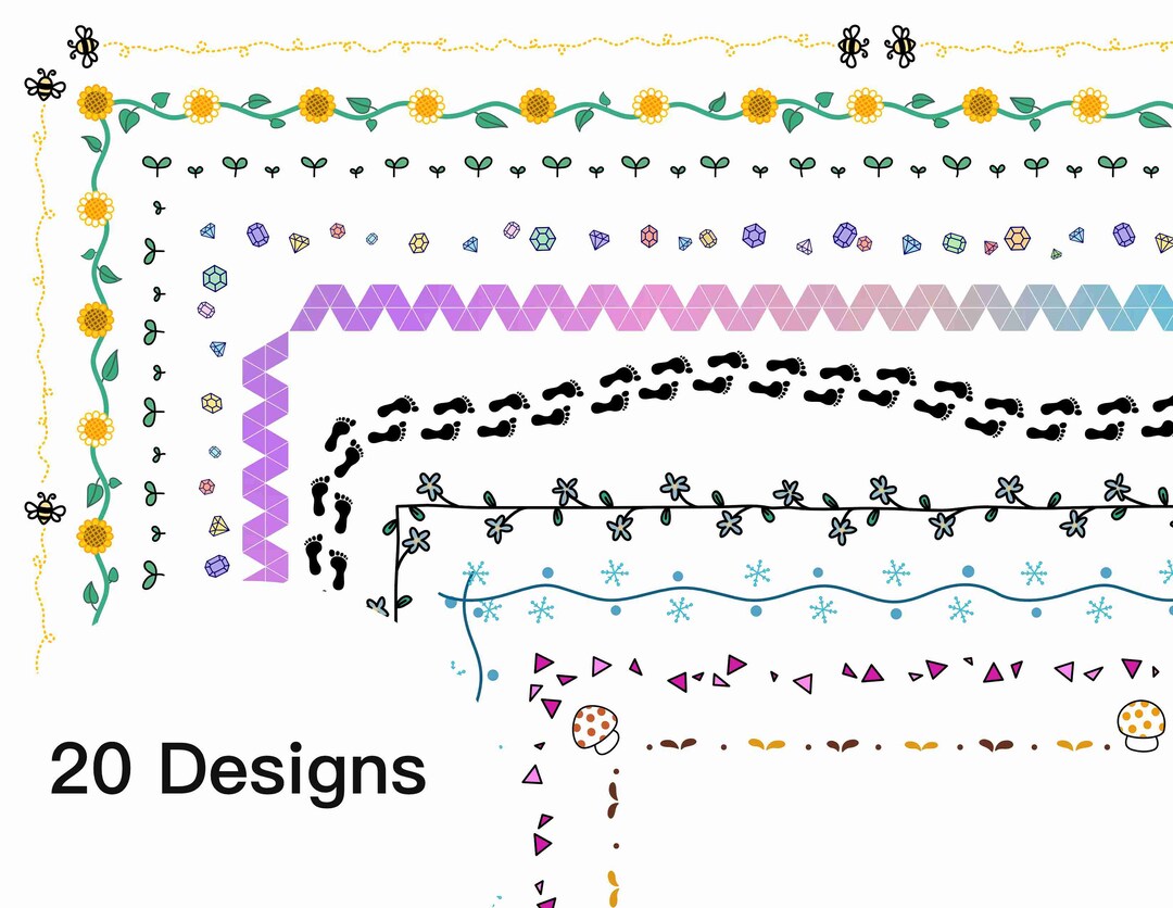 Colored Digital Borders Decorators S4 - Etsy