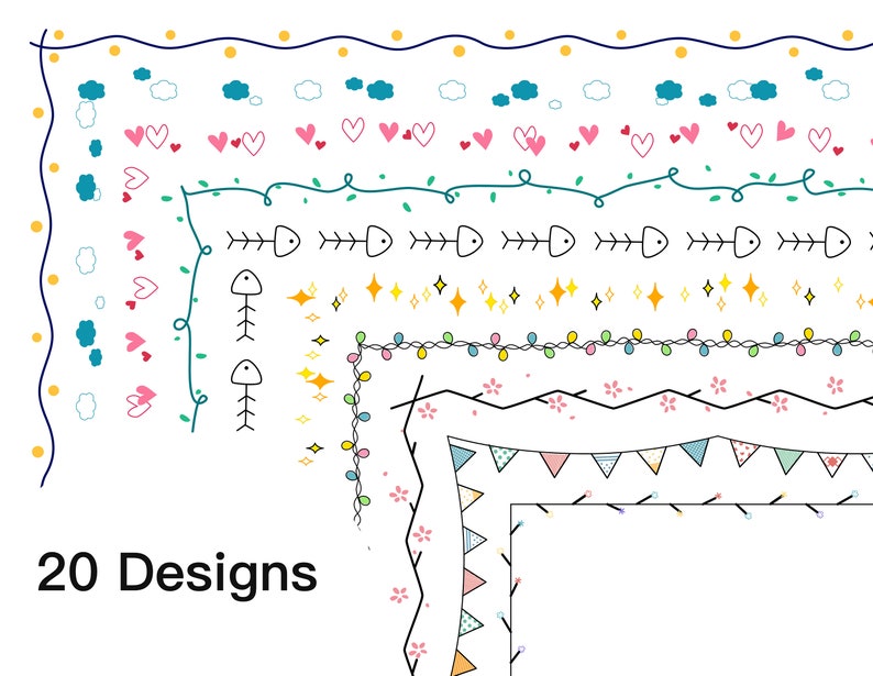 Colored Digital Borders Decorators - Etsy