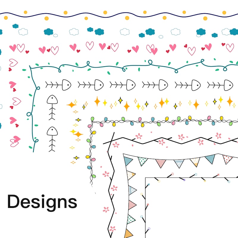 Doodle Border Stickers - Etsy