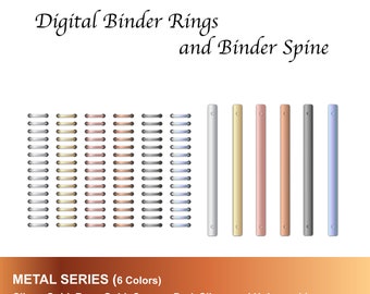 Realistic Binder Rings for Digital Planners, Metallic Coils and Spines ...