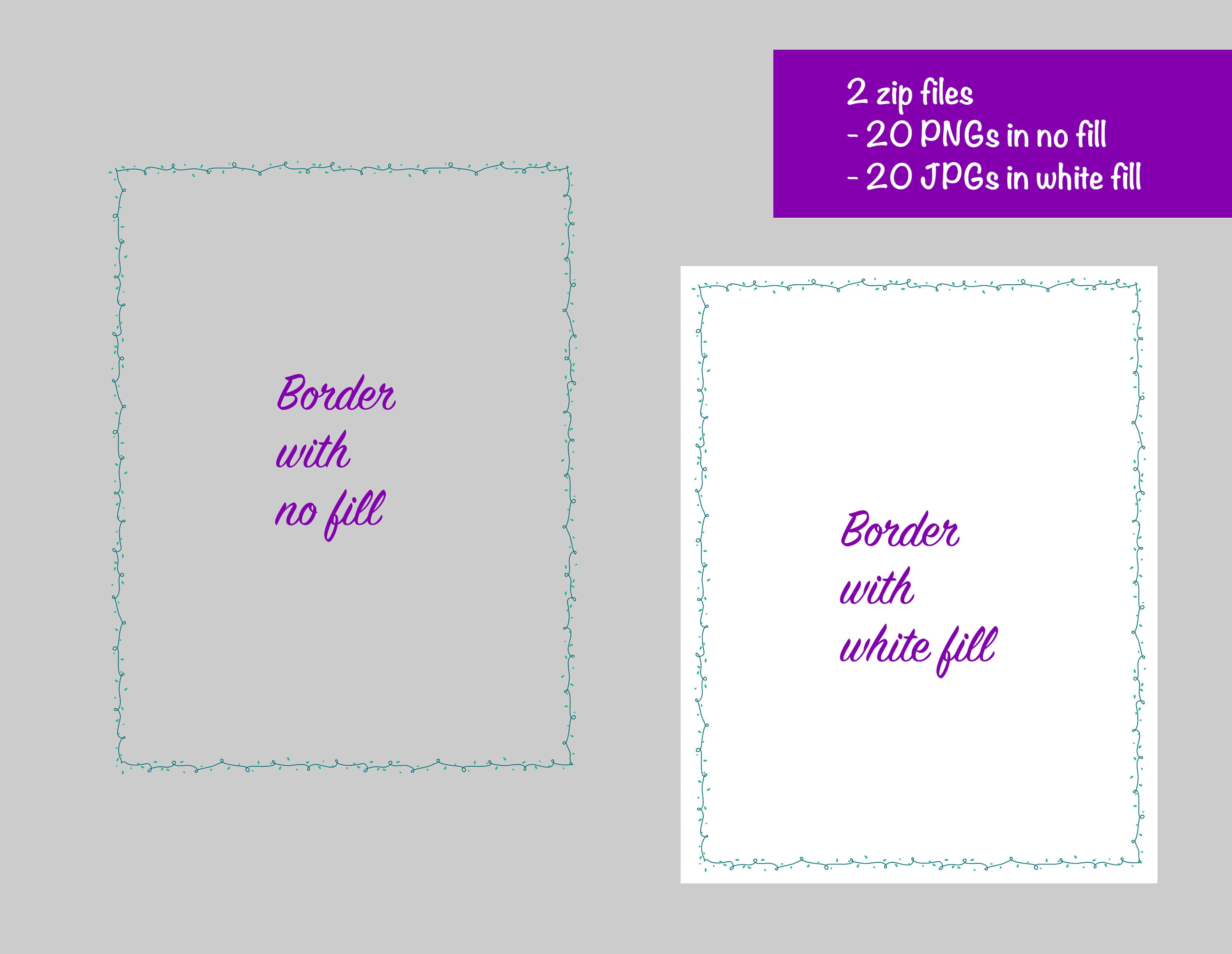 Colored Digital Borders Decorators - Etsy