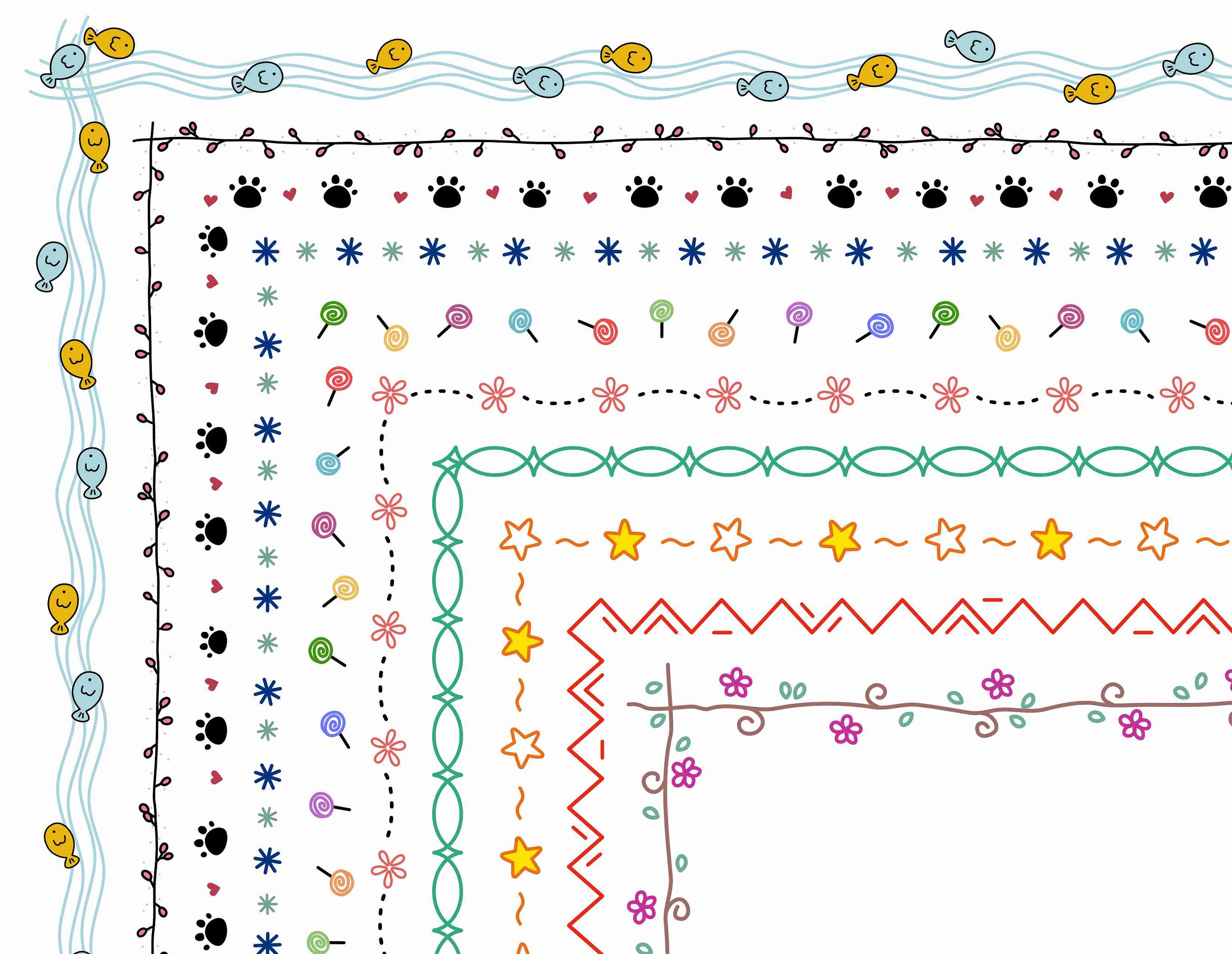 Colored Digital Borders Decorators S4 - Etsy