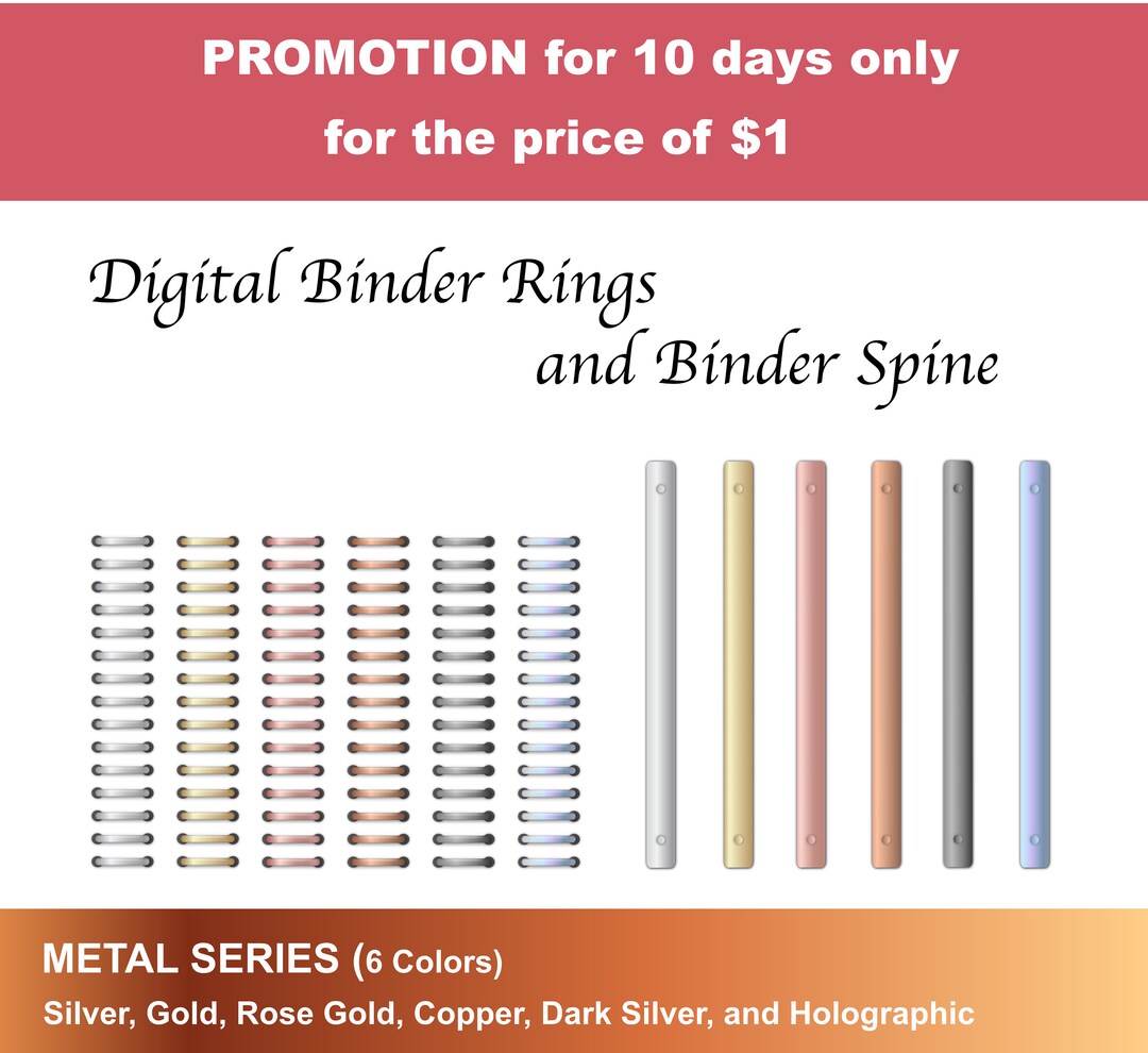 Digital Binder Rings and Binder Spines - Etsy