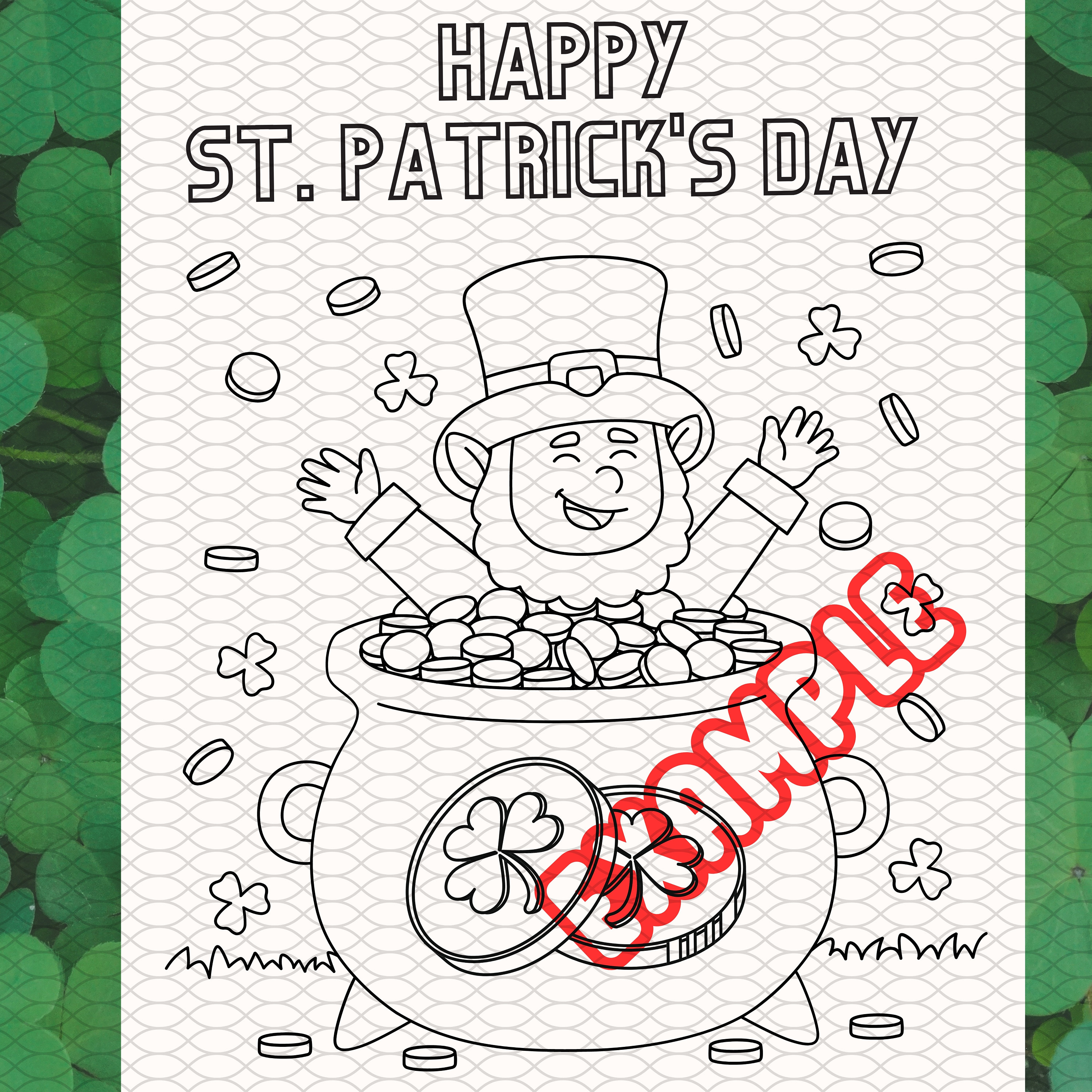 St. Patrick's Day Coloring Book Pages (pack of 8) | Teachers Coloring ...