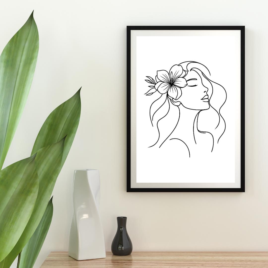 Louise - Woman Line Art | Woman Line Drawing | Woman Line Wall Art ...